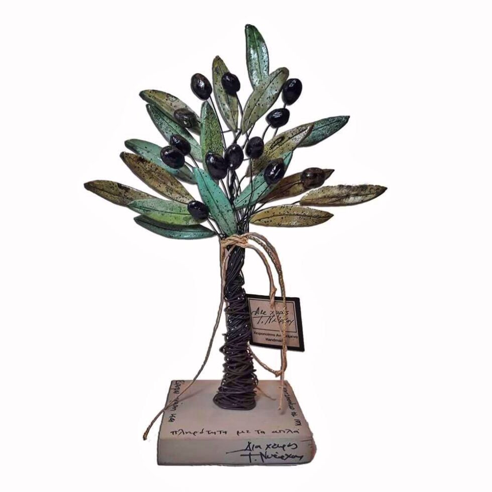 Επιτραπεζιο Διακοσμητικο δεντρακι Ελιας απο πηλο
